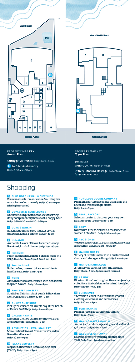 Property map | OUTRIGGER Waikiki Beach Resort