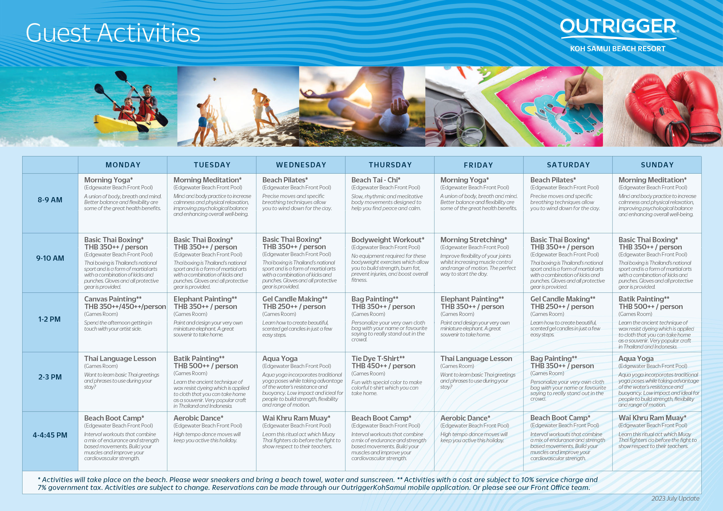 Guest Activity Calendar Guest Activity Calendar